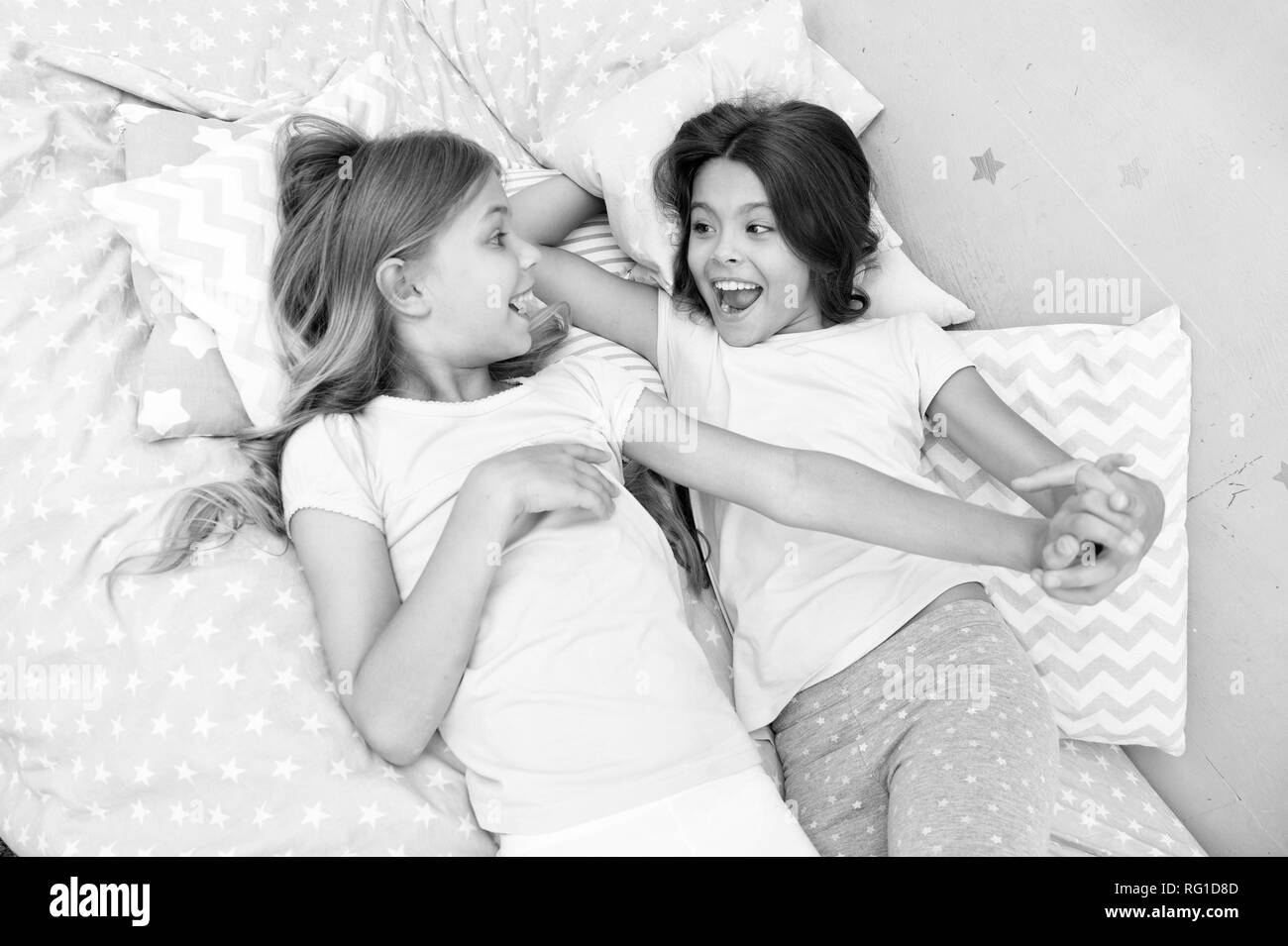 good morning. little girls say good morning to each other. little girls ...