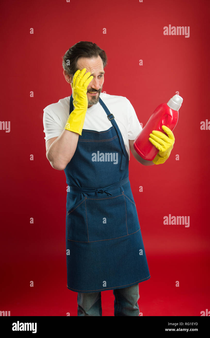 domestic helper. Spring cleaning. Maid or houseman cares about house ...