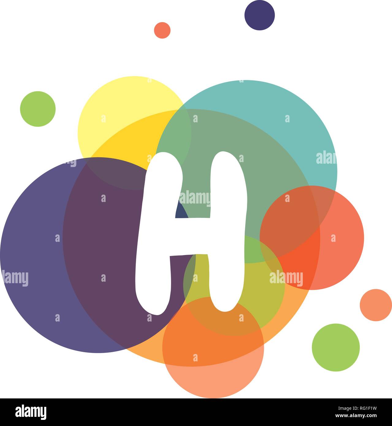 Bright and colorful image of the letter H, against the background of ...