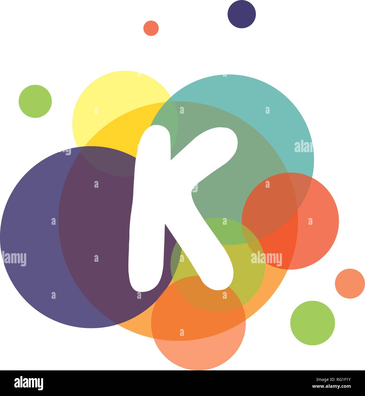 Bright and colorful image of the letter K, against the background of ...