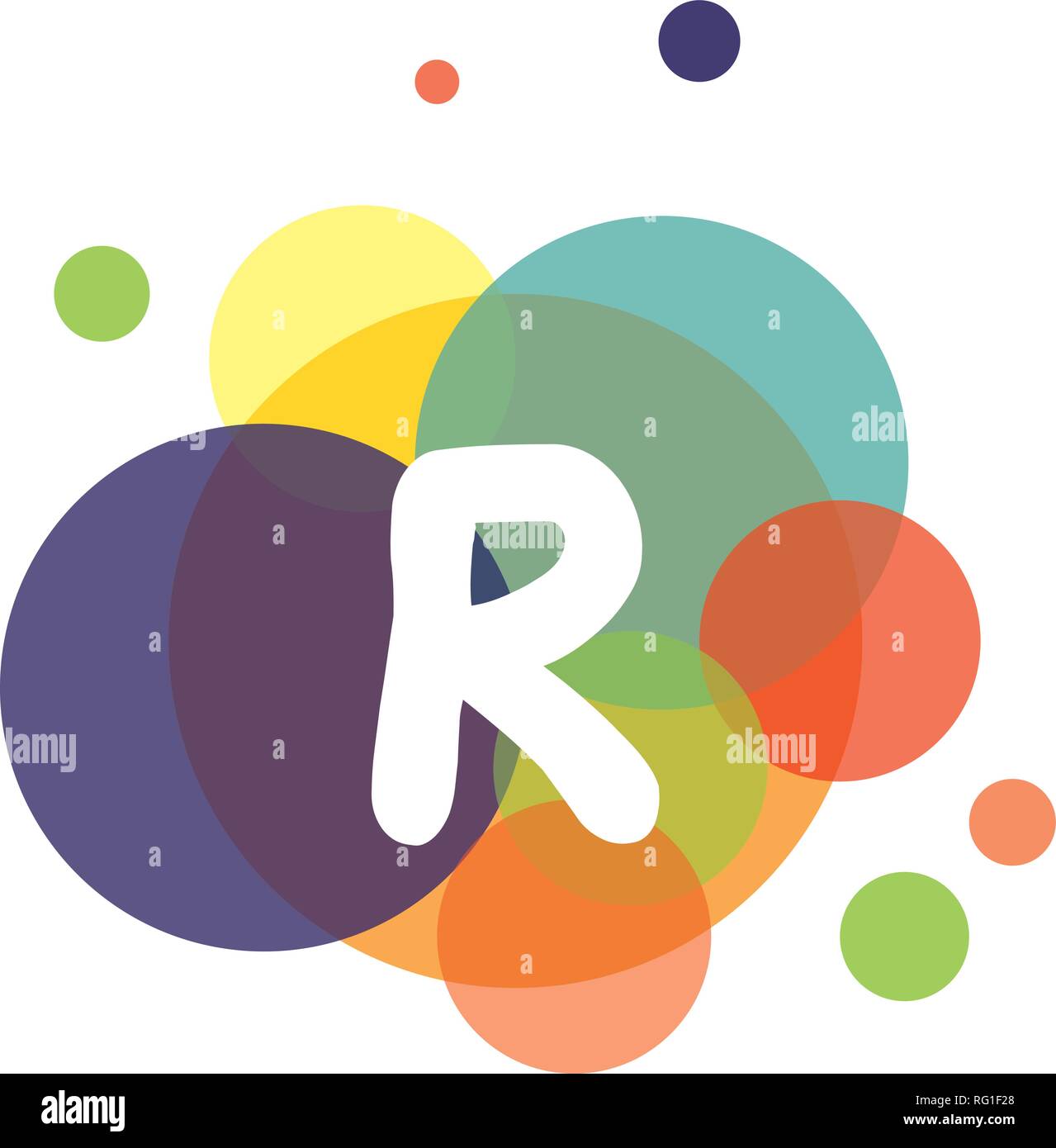 Bright and colorful image of the letter R, against the background of ...