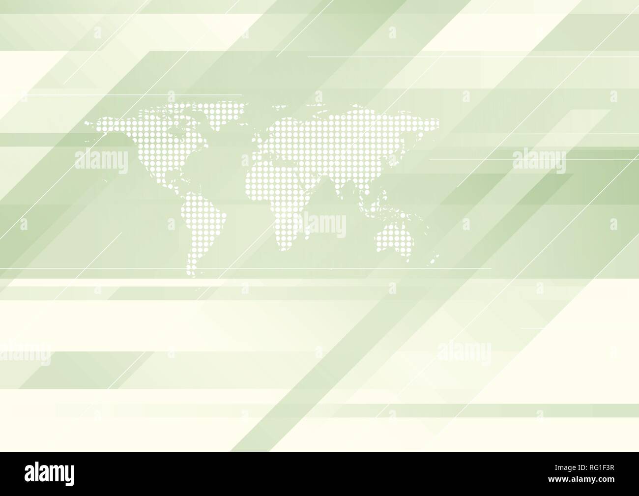 Green tech minimal geometric background with world map. Abstract vector ...