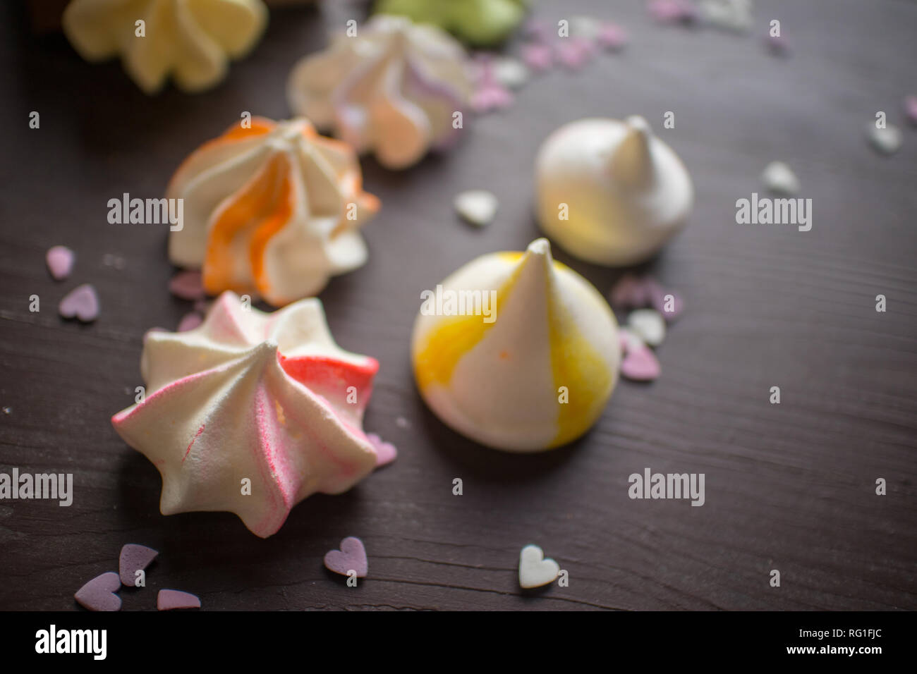 multicolored meringue cookies very nice and delicious Stock Photo - Alamy