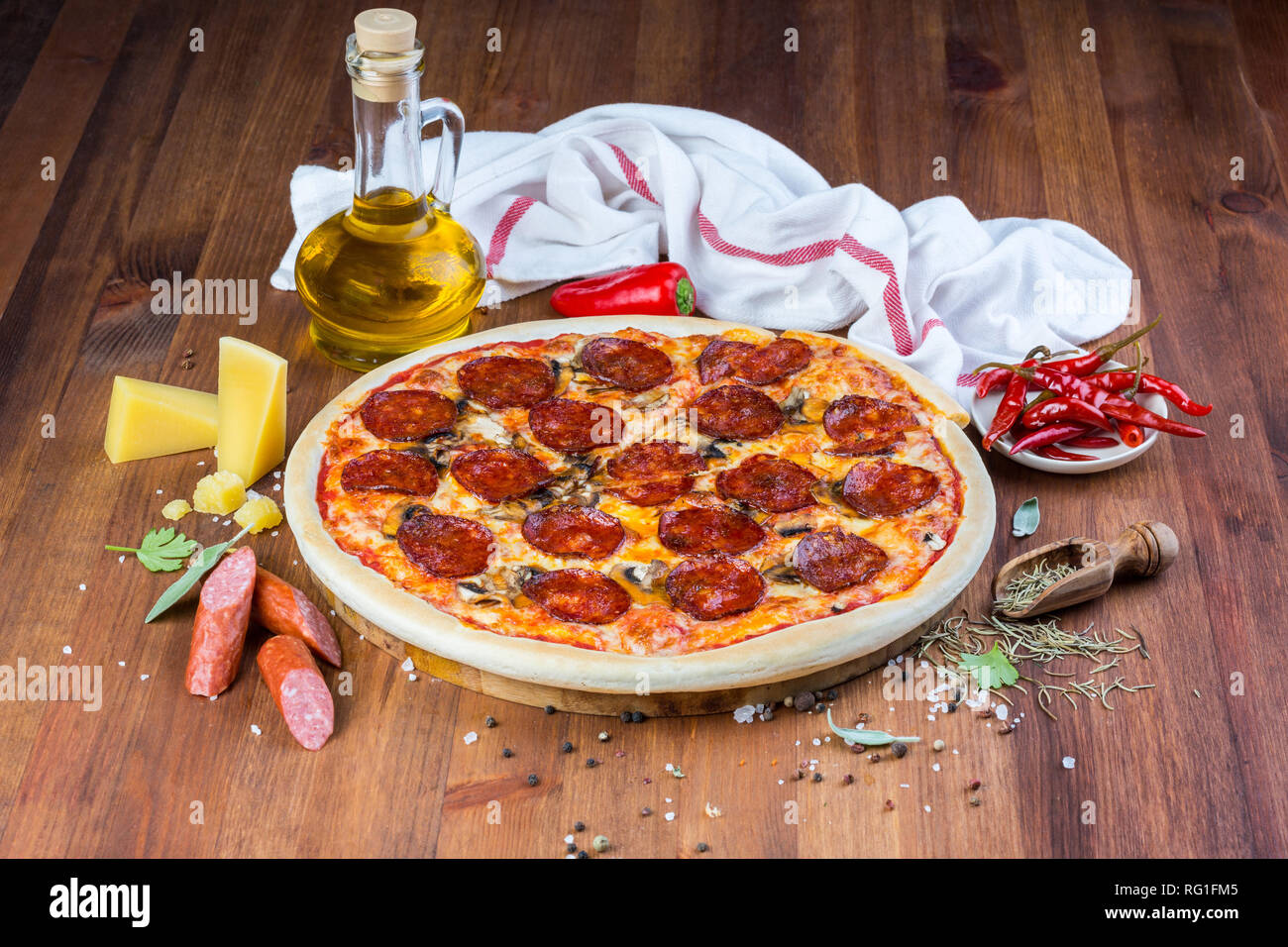 Delicious homemade pizza Stock Photo - Alamy