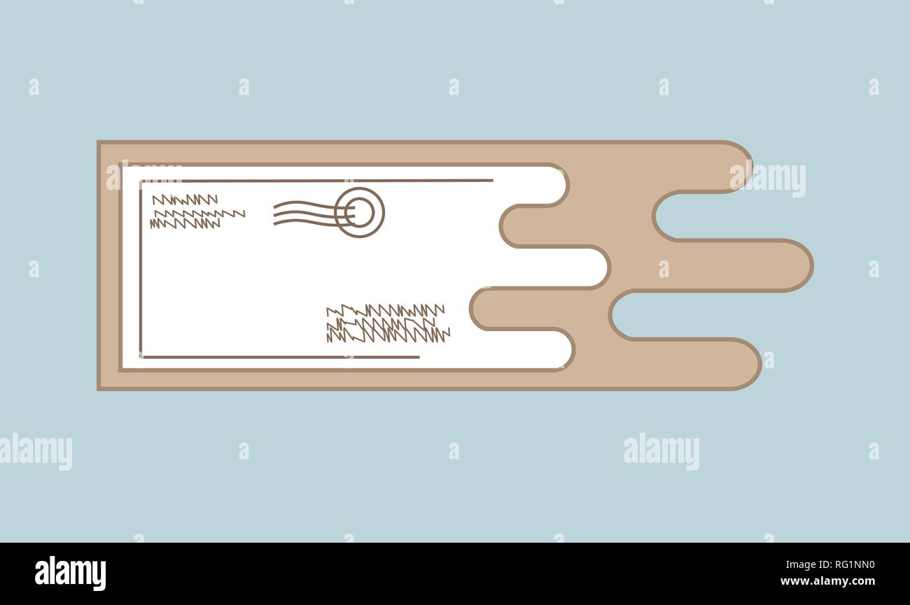 Envelope with postmark. Vector illustration isolated on blue background ...