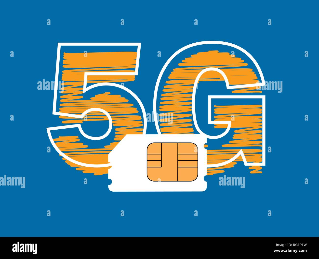 5G Sim Card. Mobile telecommunications technology symbol Stock Vector ...