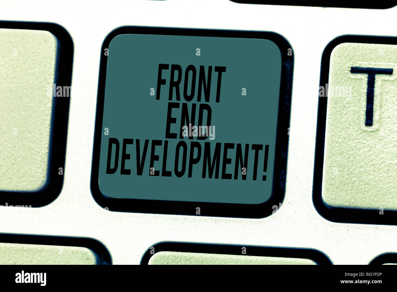 Conceptual hand writing showing Front End Development. Business photo text Altering data to ...