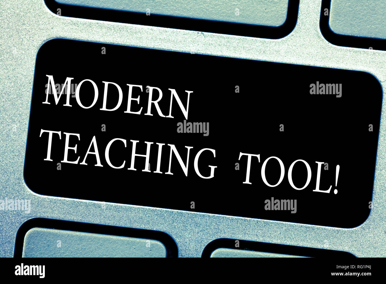 Handwriting text Modern Teaching Tool. Concept meaning Using technology ...