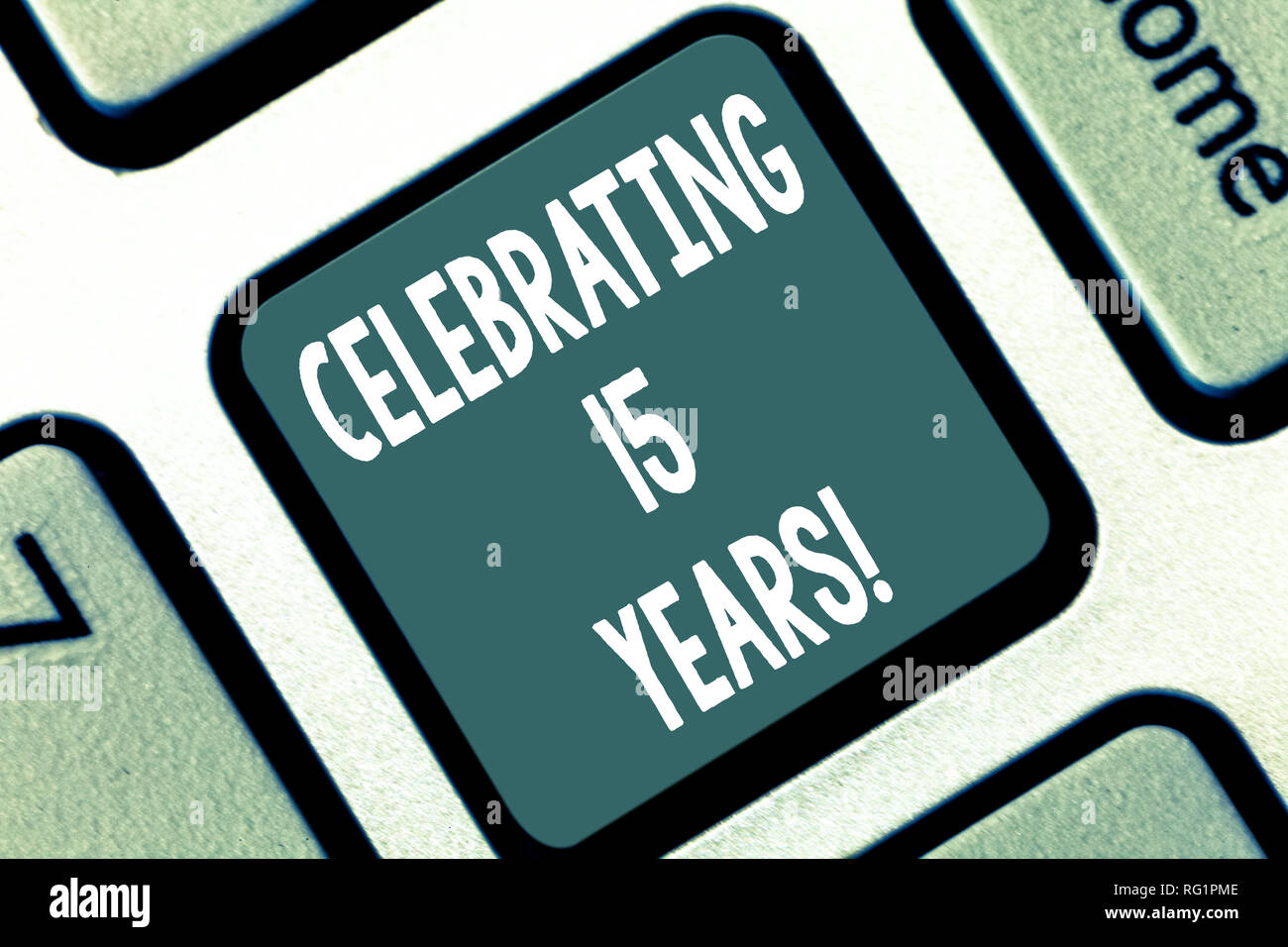 Writing note showing Celebrating 15 Years. Business photo showcasing ...