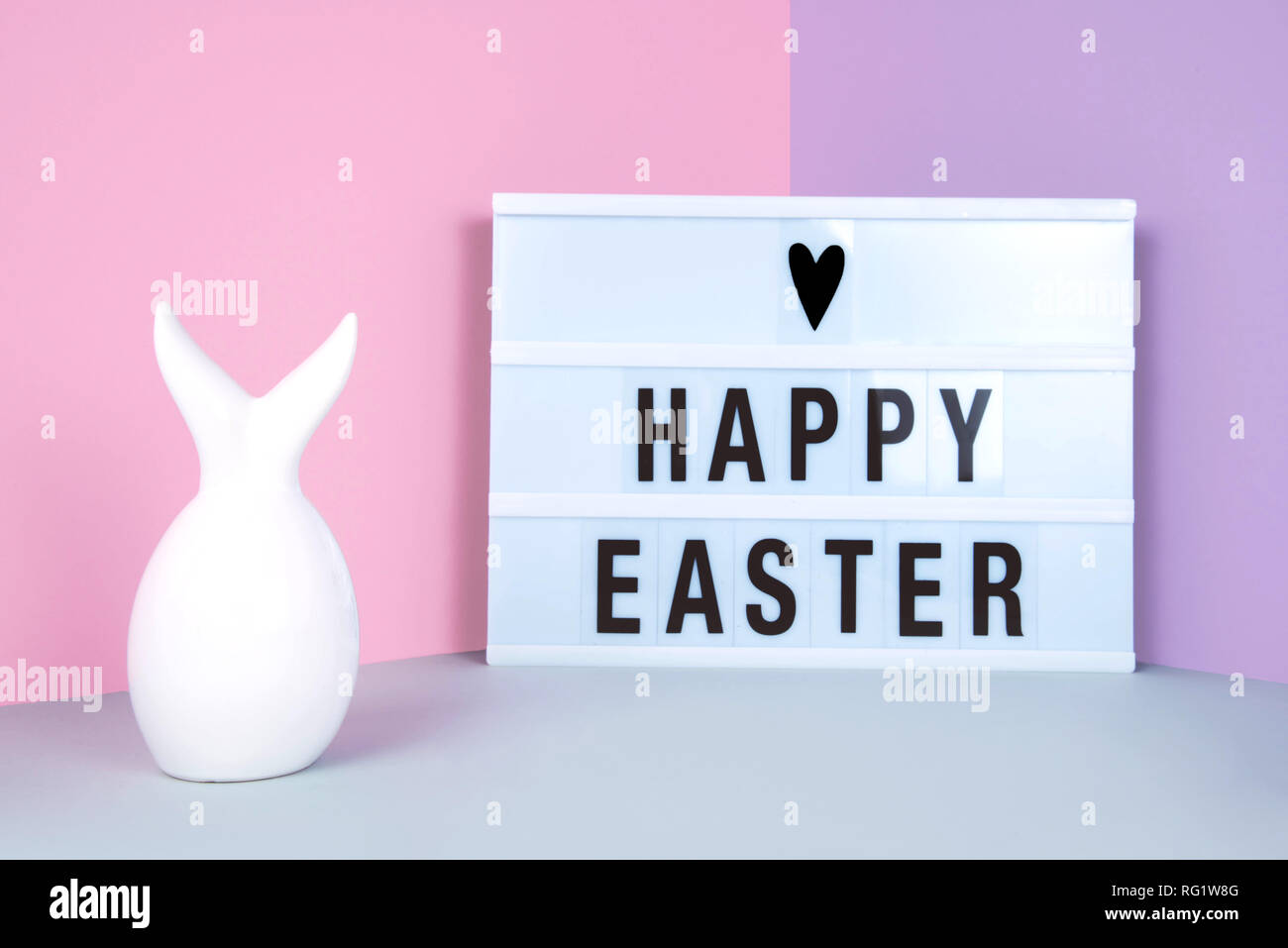 Creative easter composition with easter bunny Stock Photo - Alamy