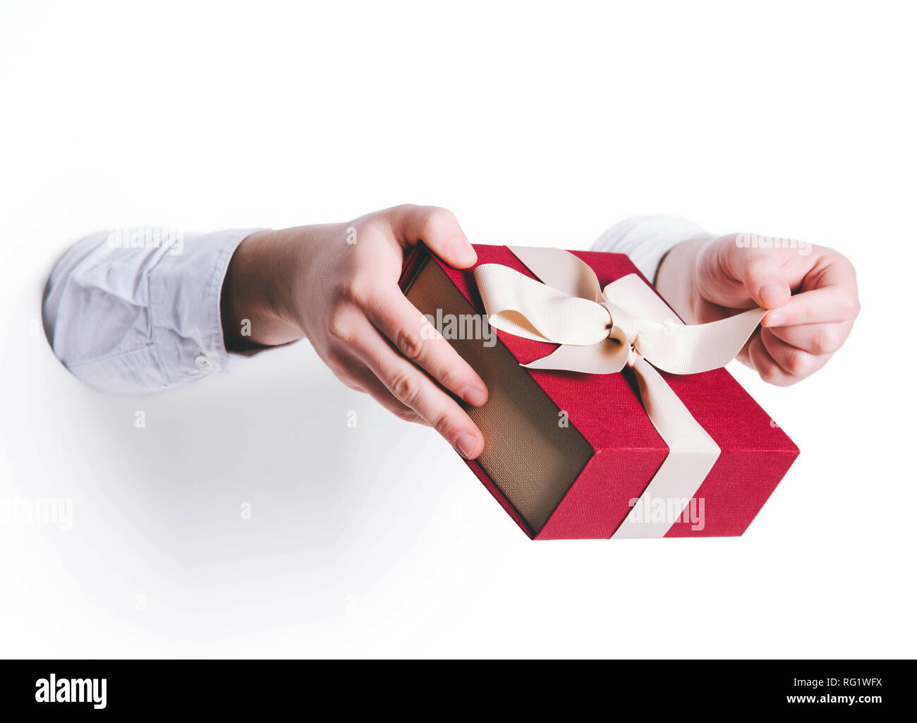 Creative person with a box Cut Out Stock Images & Pictures - Alamy