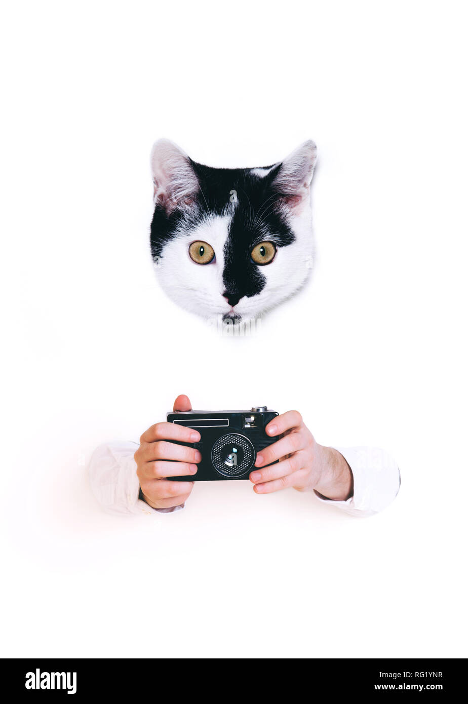 Person holding camera vintage Cut Out Stock Images & Pictures - Alamy