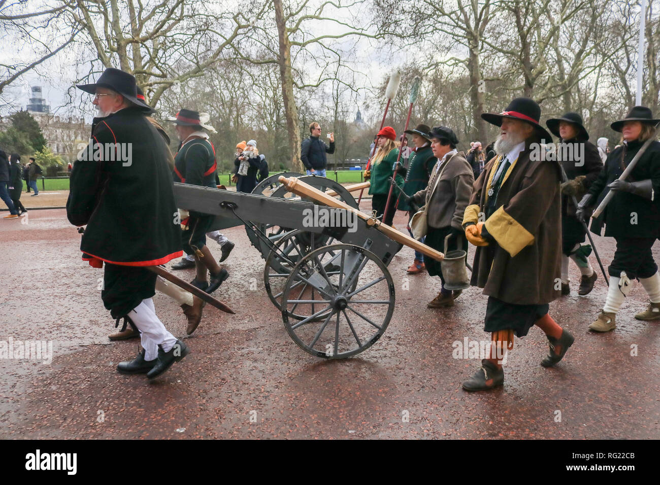 London UK. 27th January 2019. Members of the English Civil War Society ...