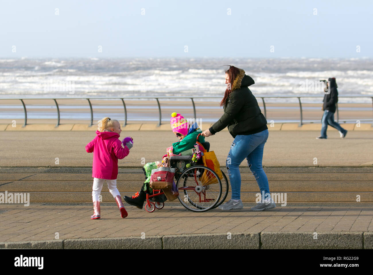 Blackpool, Lancashire. 27th Jan, 2019. UK Weather. Gale force winds at ...