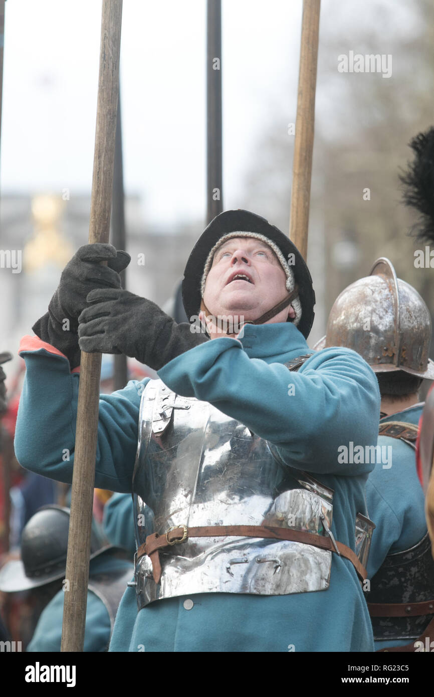 London UK. 27th January 2019. Members of the English Civil War Society ...