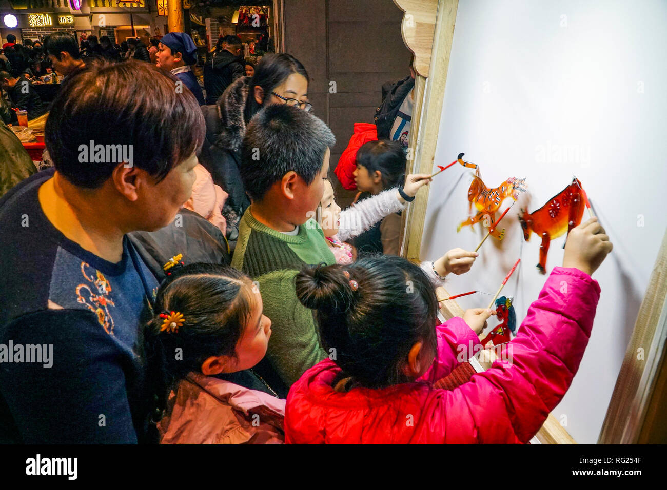 Tangshan, China's Hebei Province. 26th Jan, 2019. People experience ...