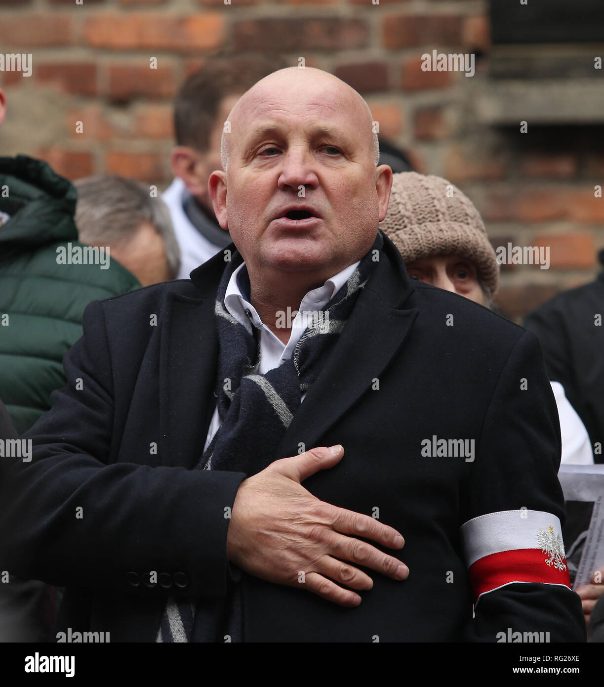 Oswiecim, POLAND. 27th Jan, 2019. Piotr Rybak and Poles, Polish ...