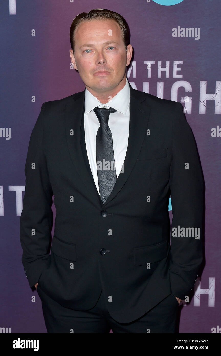 Theo Marshall at the premiere of the TNT miniseries 'I Am the Night' at the Harmony Gold Theater ...