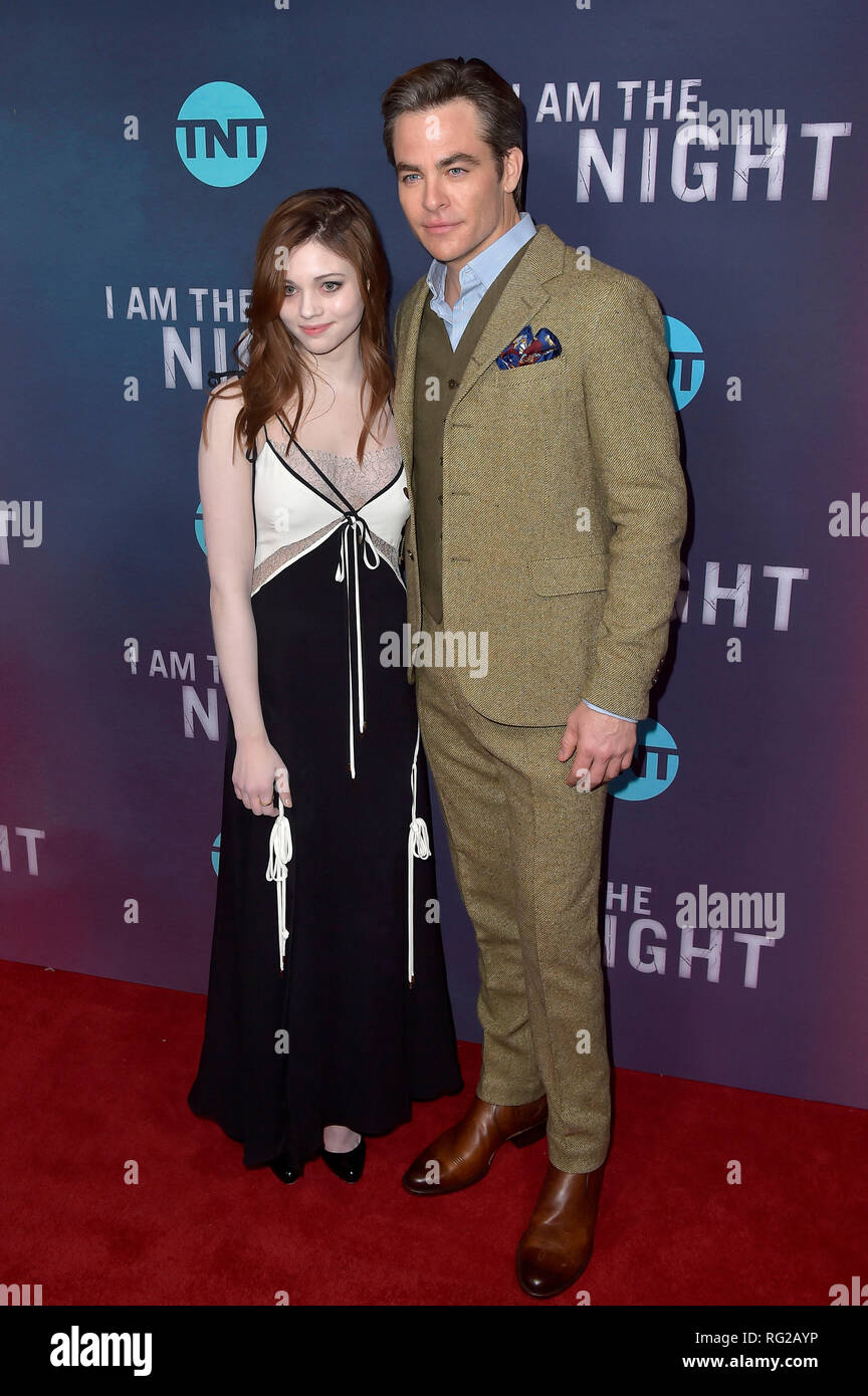 India Eisley and Chris Pine at the premiere of the TNT miniseries 'I Am ...