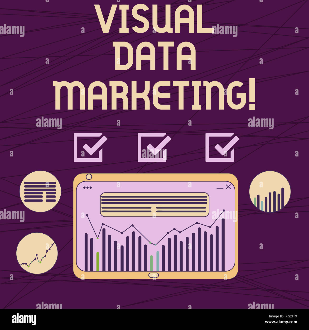 Conceptual hand writing showing Visual Data Marketing. Business photo ...