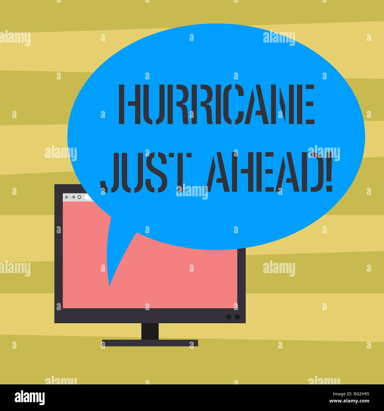 Text sign showing Hurricane Just Ahead. Conceptual photo violent ...