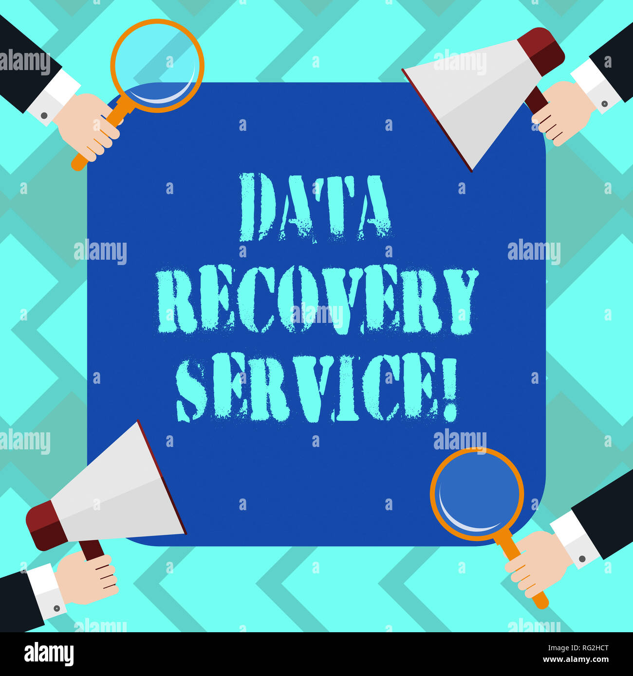 Text sign showing Data Recovery Service. Conceptual photo Process of retrieving inaccessible or ...