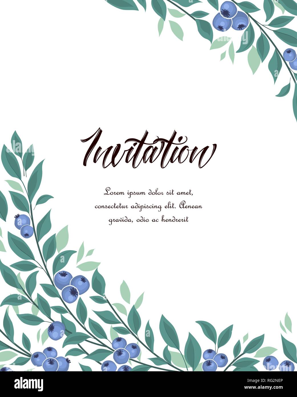 Hand , blueberries, illustration Stock Vector Images - Alamy