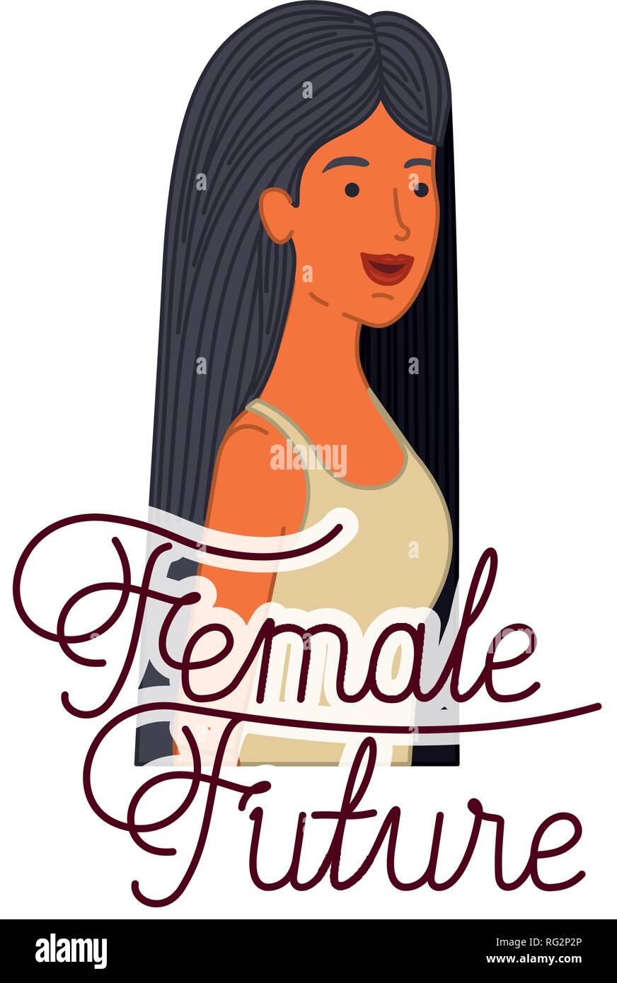 woman with label female future avatar character Stock Vector Image ...