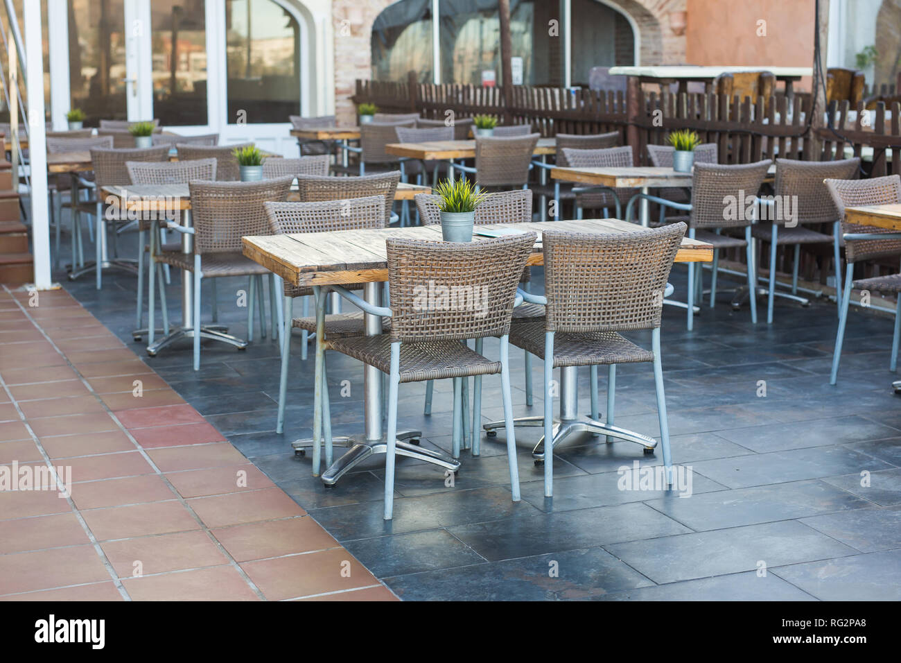 Cafe, coffee shop, tavern and restaurant concept - Outdoor street cafe ...