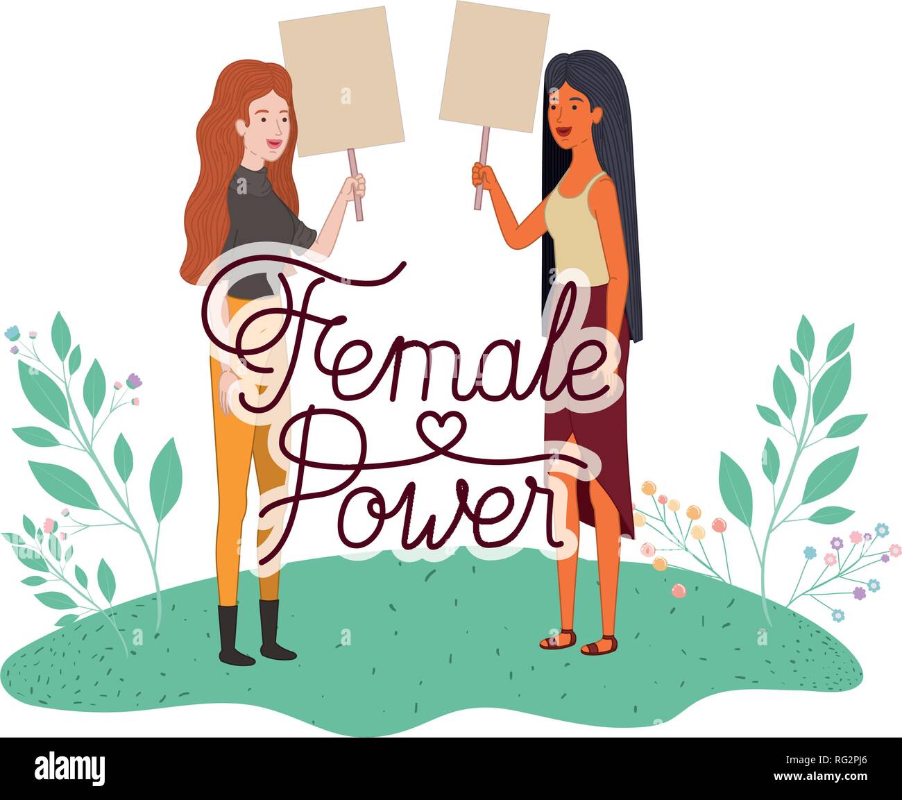 women with label female power character Stock Vector Image & Art - Alamy