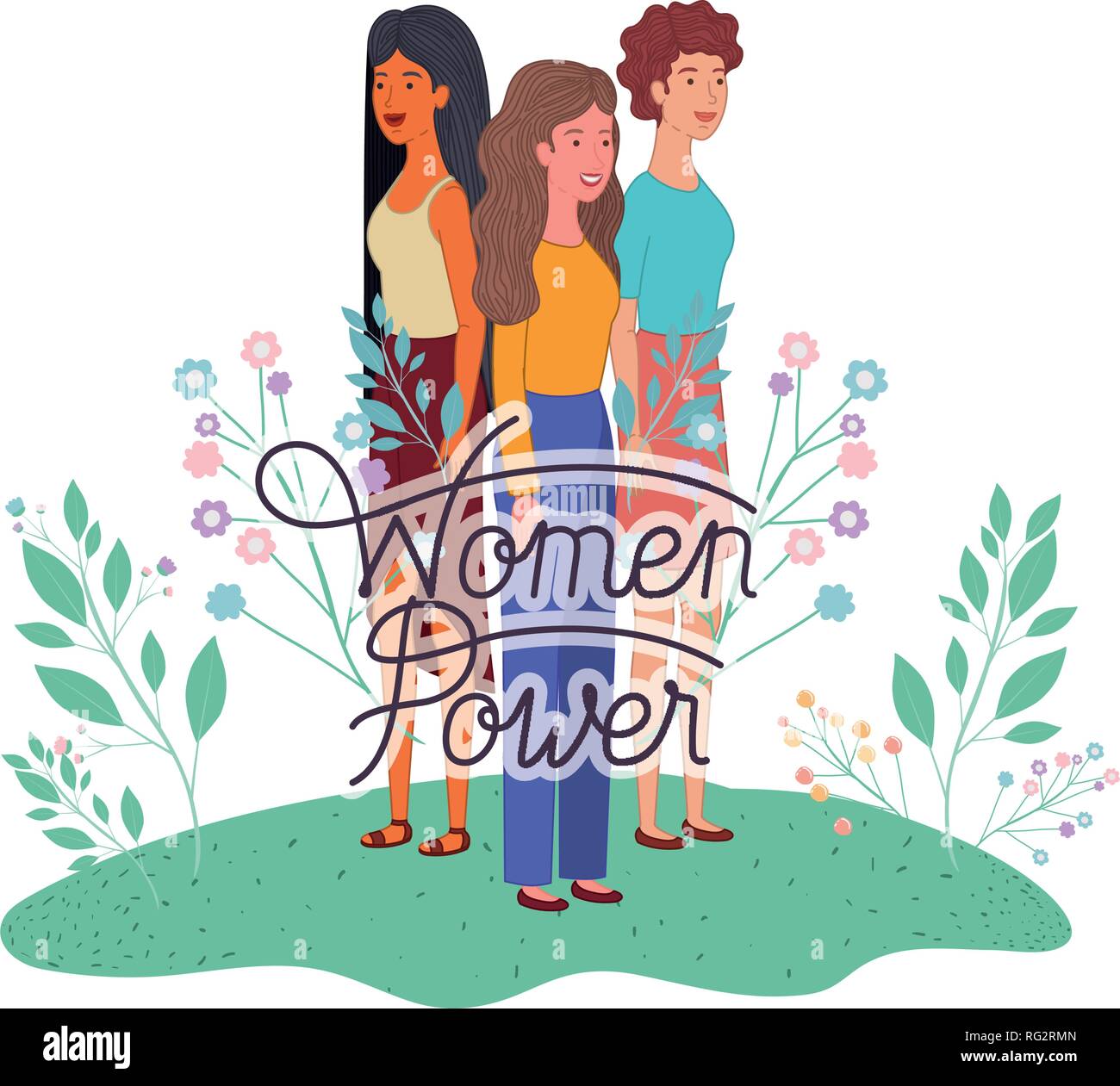 women with label women power avatar character Stock Vector Image & Art ...