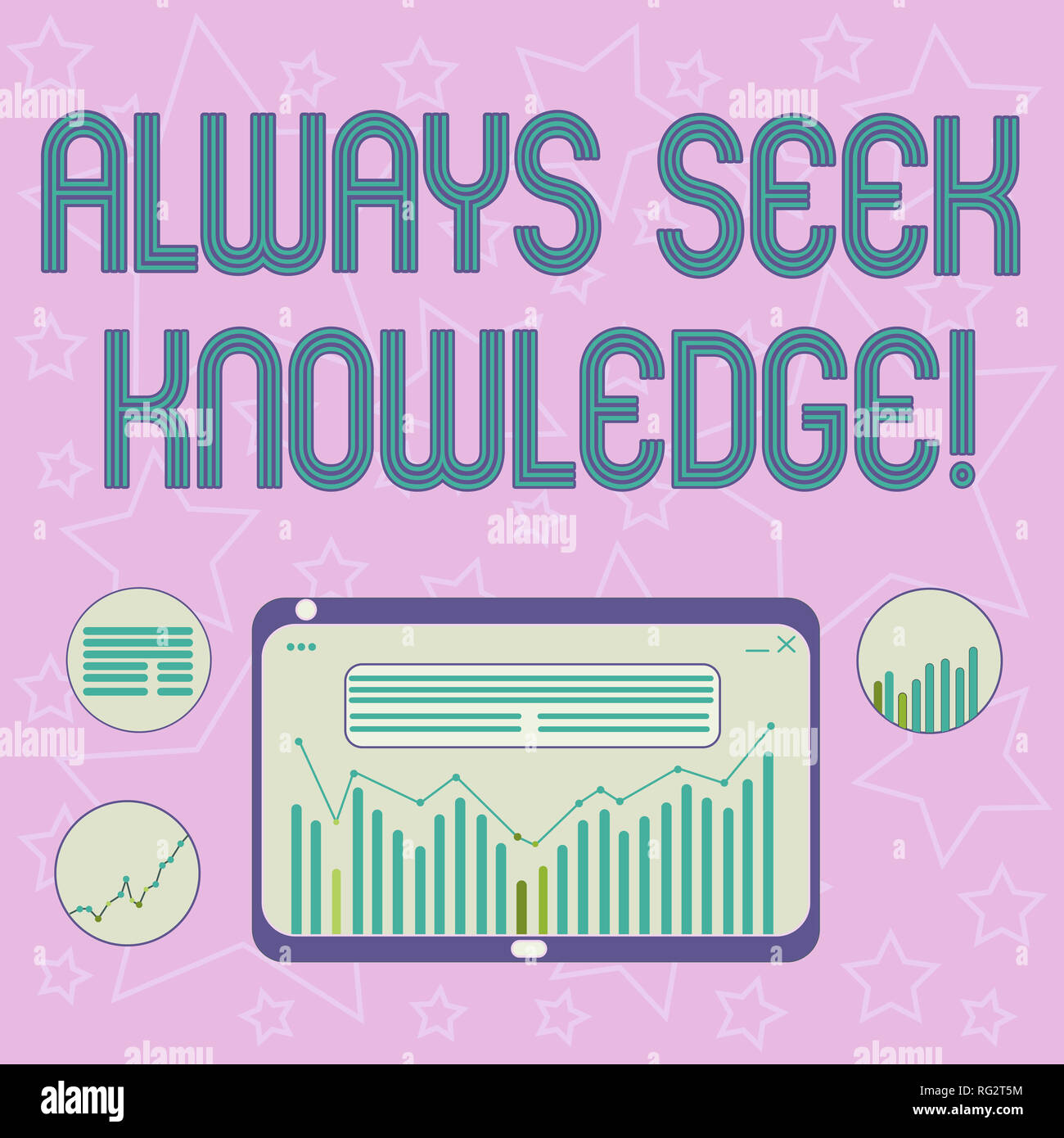 Handwriting text writing Always Seek Knowledge. Concept meaning ...