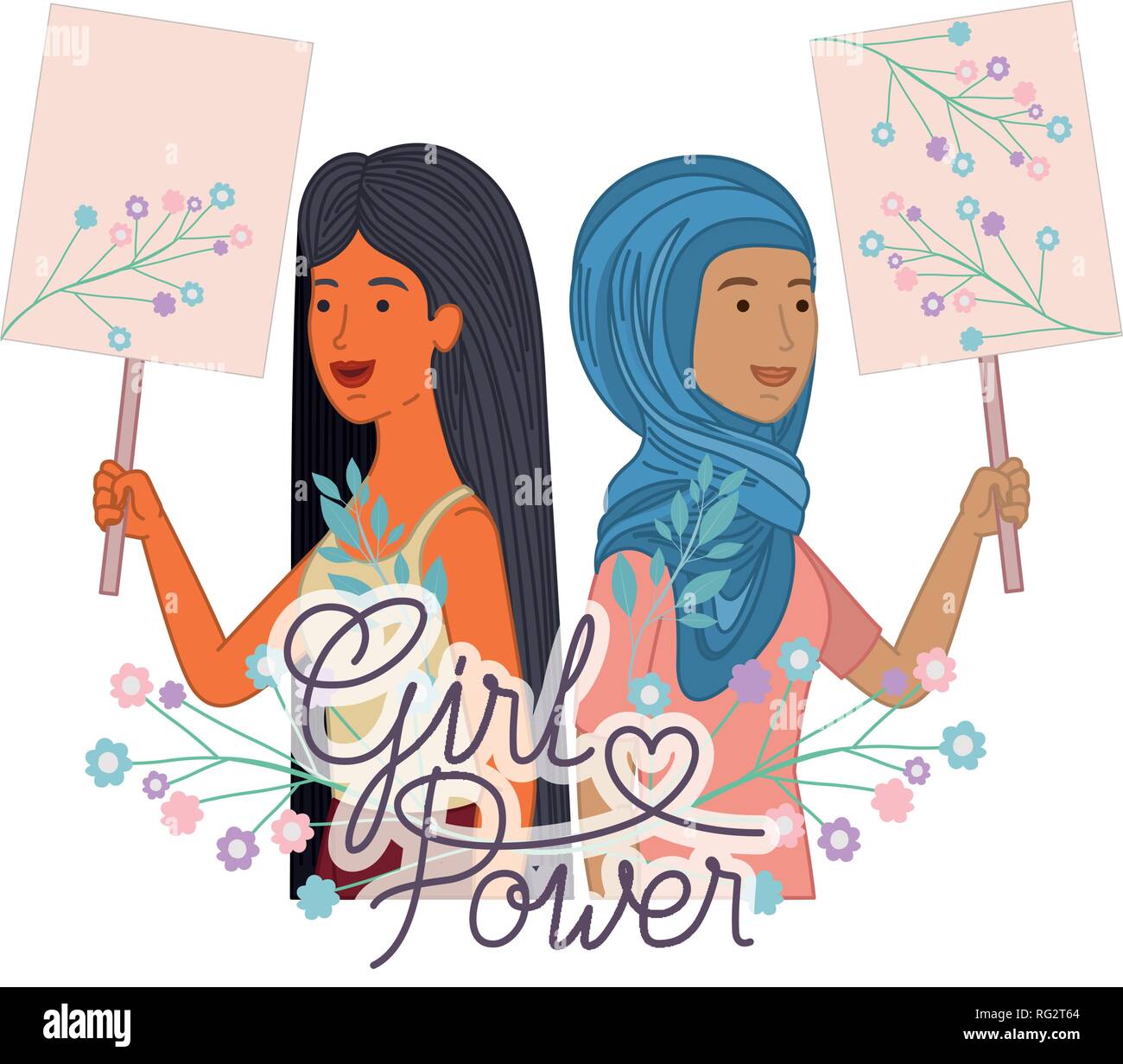 women with label girl power character Stock Vector Image & Art - Alamy
