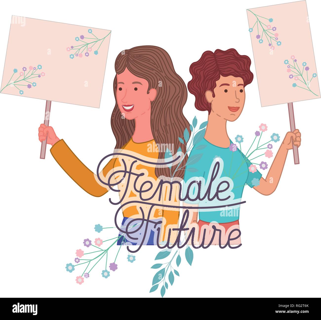 women with label female future avatar character Stock Vector Image ...