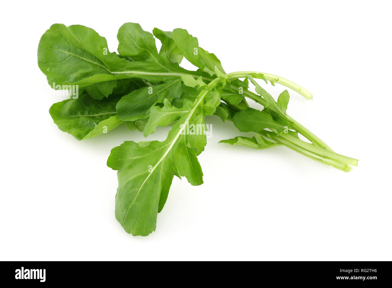 Bunch of fresh rucola isolated on white background Stock Photo - Alamy