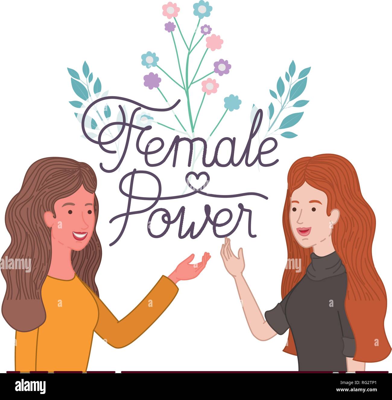 women with label female power character Stock Vector Image & Art - Alamy