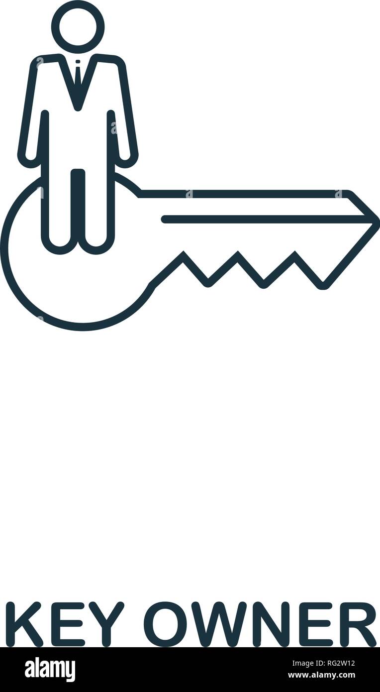 Key Owner outline icon. Thin line style design from blockchain ...