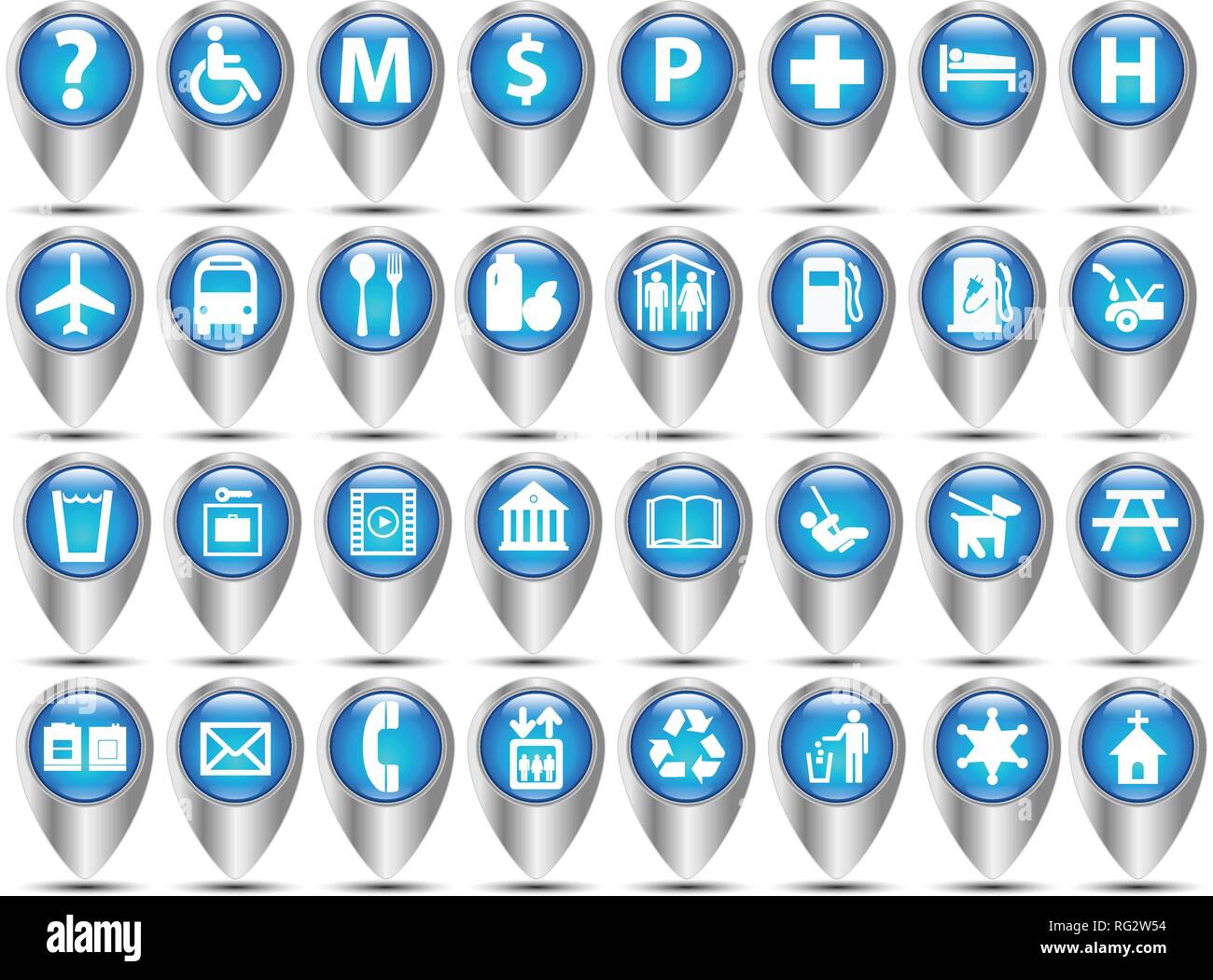 Map marker icon bus hi-res stock photography and images - Alamy