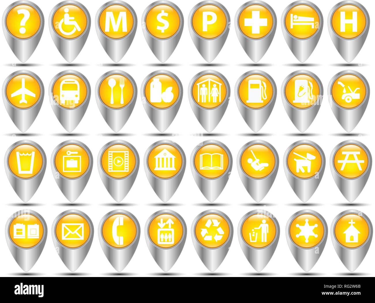 GPS Marker for Maps Yellow Stock Vector Image & Art - Alamy