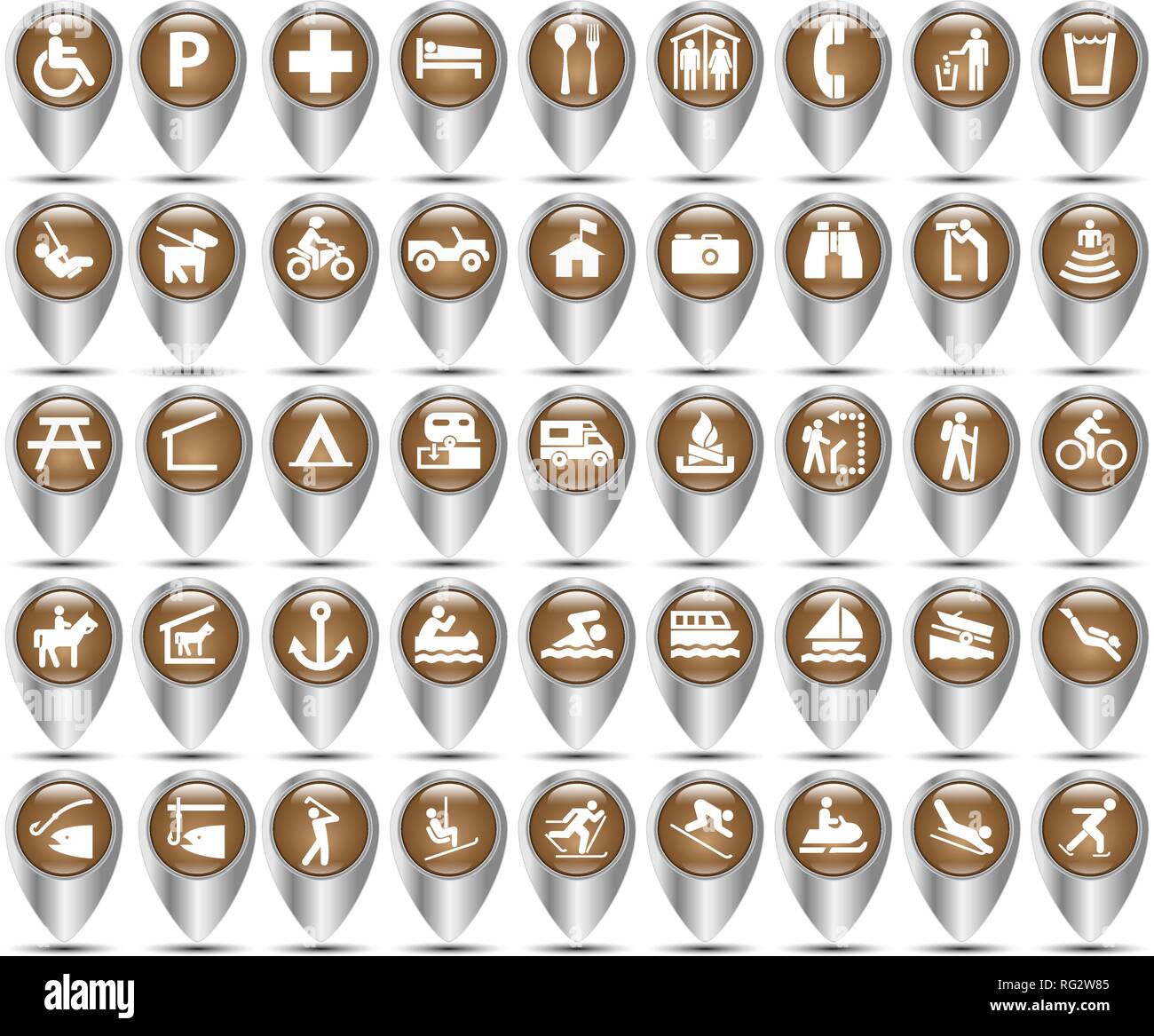 GPS Marker for Park Maps Brown Stock Vector Image & Art - Alamy