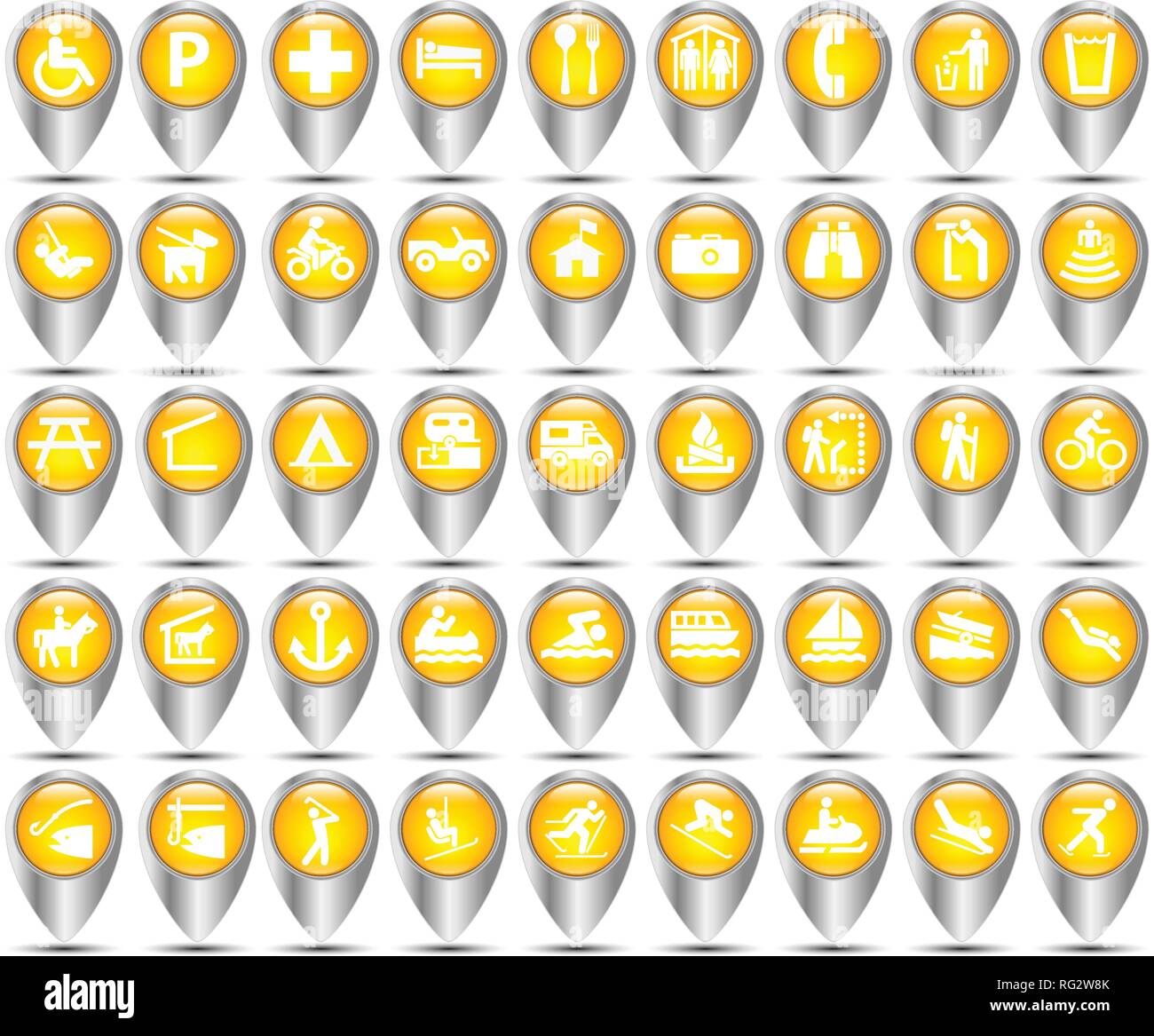 GPS Marker for Park Maps Yellow Stock Vector Image & Art - Alamy