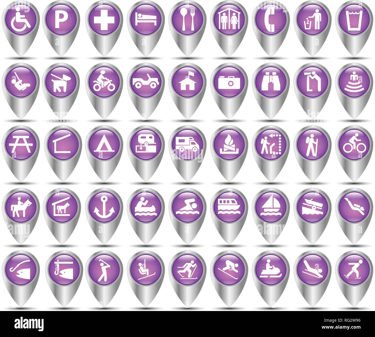 GPS Marker for Park Maps Purple Stock Vector Image & Art - Alamy