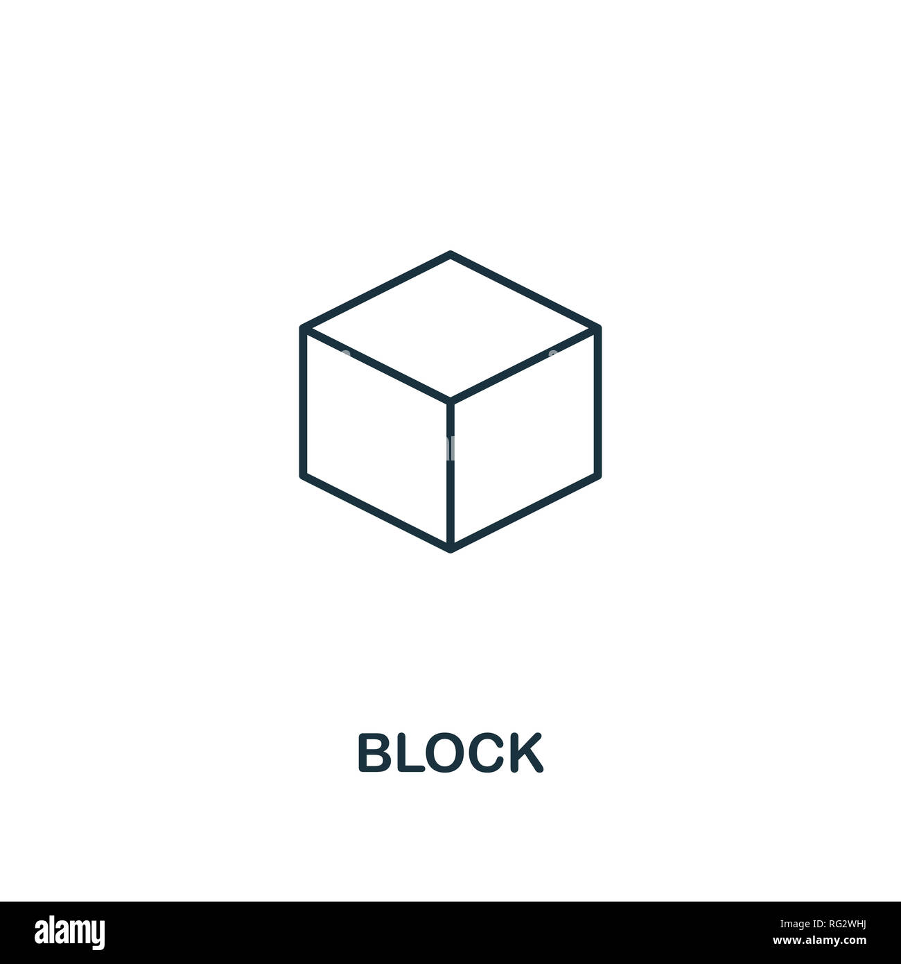 Block Outline Icon Thin Line Style Design From Blockchain Collection