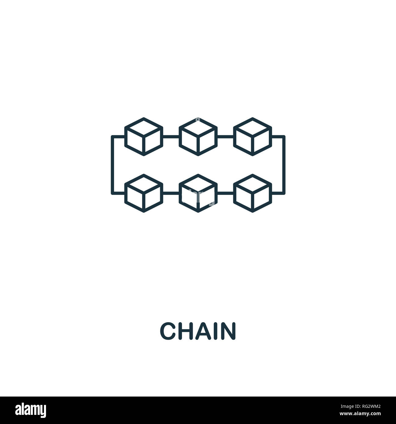 Chain Outline Icon Thin Line Style Design From Blockchain Collection