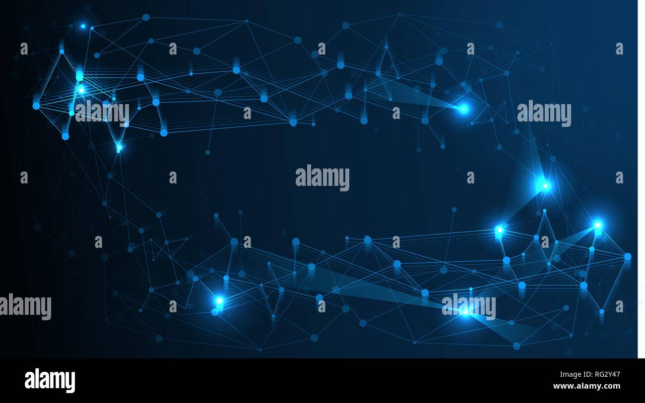 Abstract Technology Network Structure Background Futuristic Plexus Effect Computer Geometric