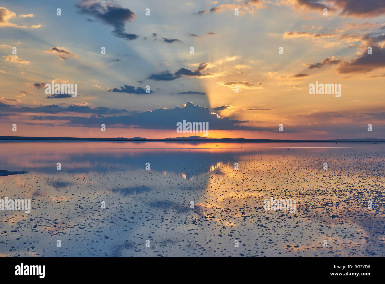Sunset landscape at Salt Lake, Turkey Stock Photo - Alamy