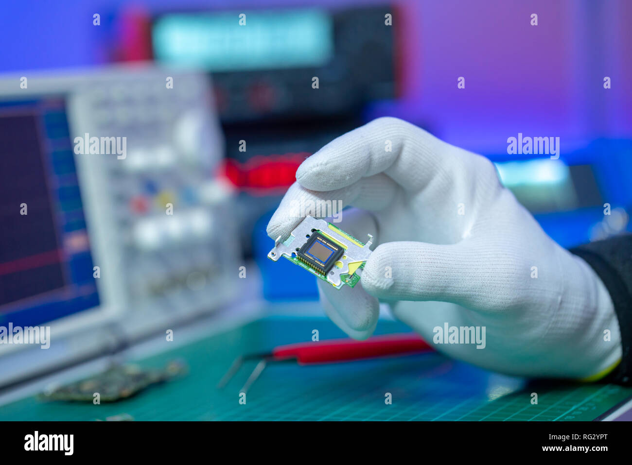 CCD chip in electronics lab Stock Photo - Alamy