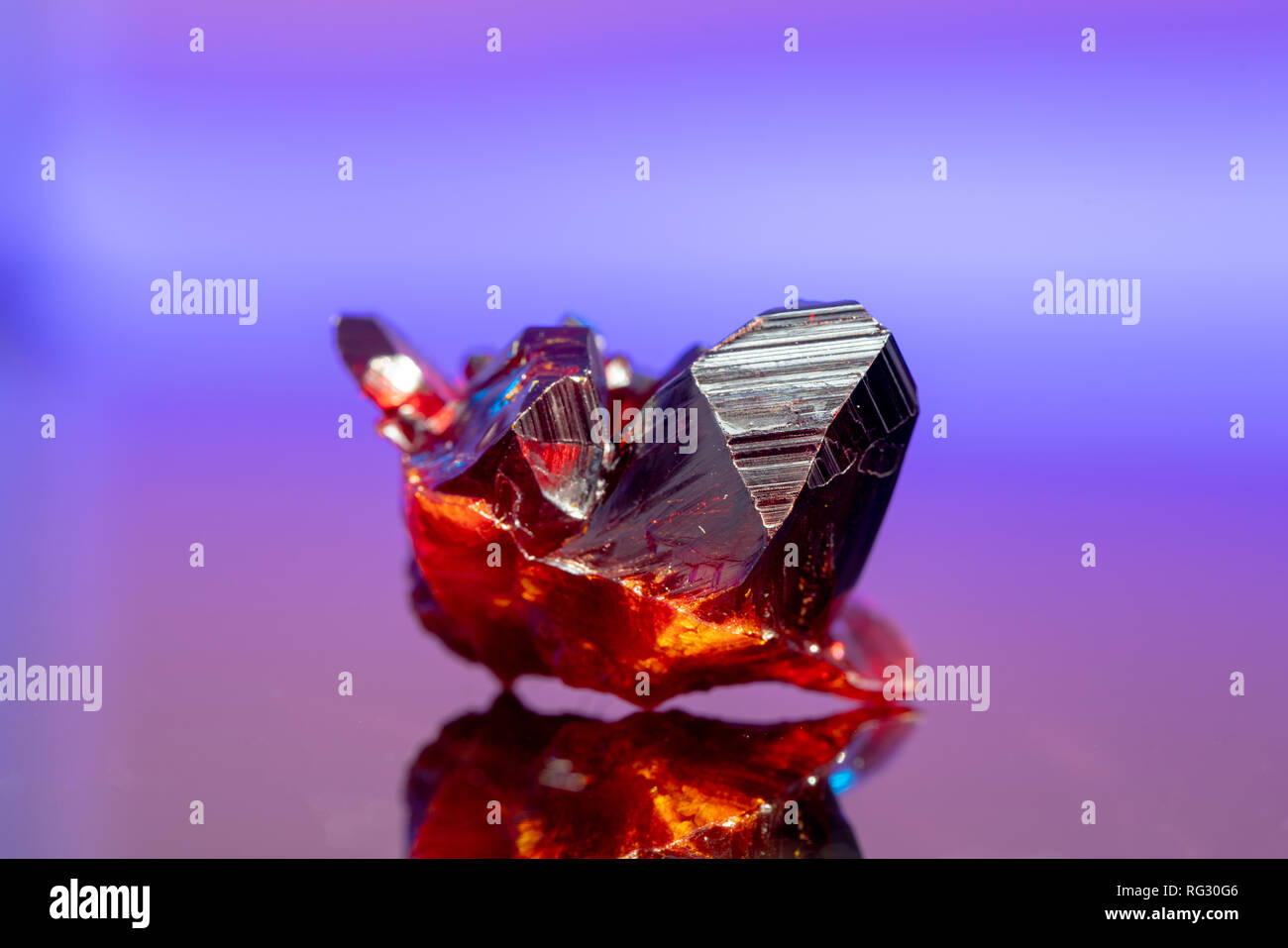 Natural raw red crystal. Natural red precious mineral stone Stock Photo ...