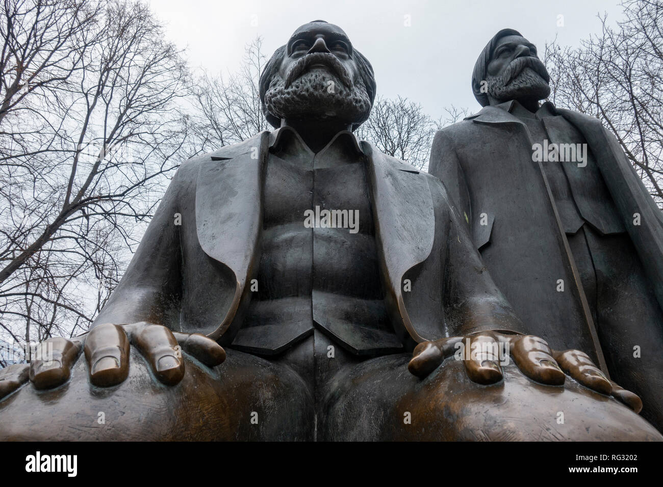 Statues of Karl Marx and Friedrich Engels the marxist and philosopher ...