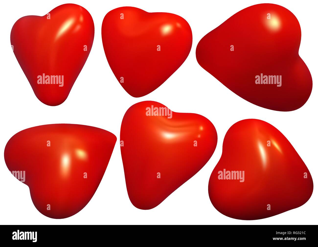 Set of Red Heart Stock Vector Image & Art - Alamy